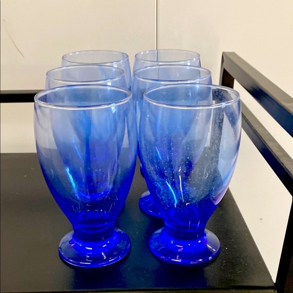 Kitchen | Elegant Blue Glass Goblets | Poshmark